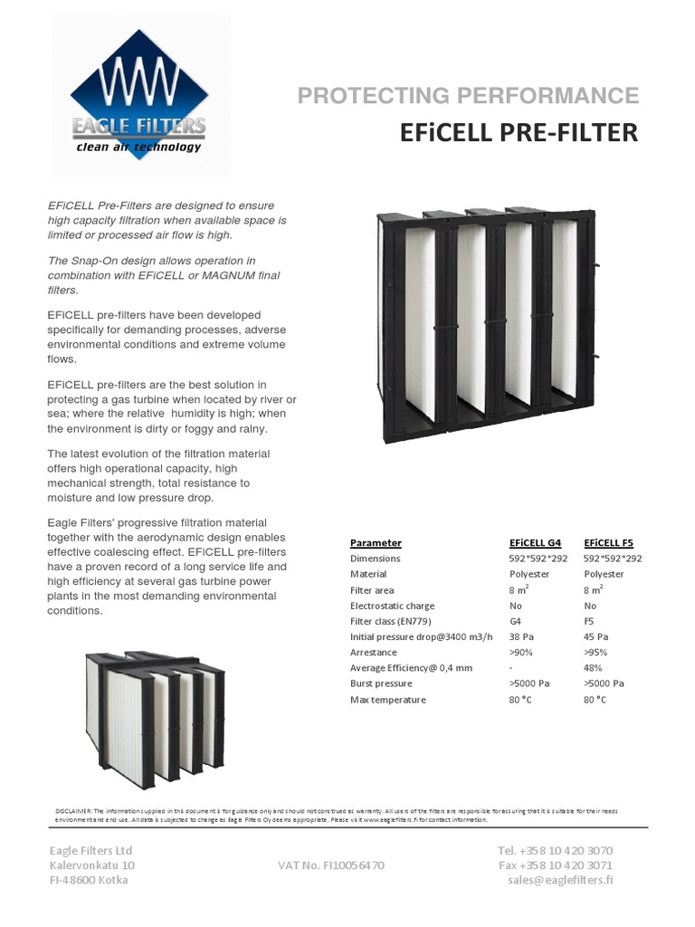 Eagle Filters EFiCELL - MAGNUM | PDF | Filtration | Chemical Engineering