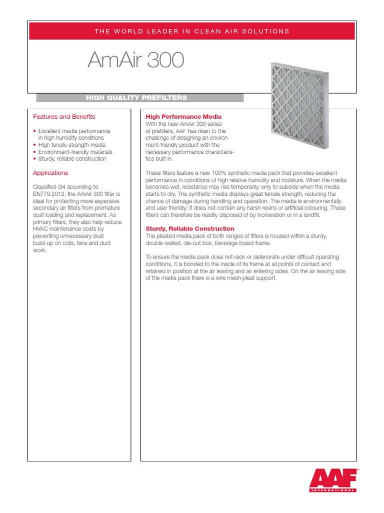 AAF Product Leaflet AmAir 300 en | PDF | Building Technology | Civil ...