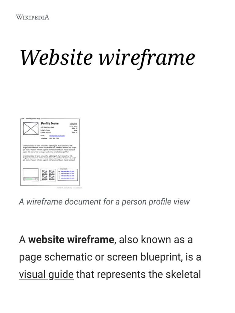 Website Wireframe - Wikipedia PDF | PDF | Design | Communication