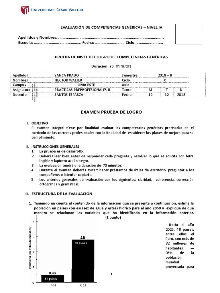Segundo Examen de Prueba de Logro Sanca Prado | PDF | Prueba (evaluación) | Mujer