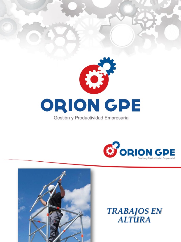 PPT Trabajos en Altura v2017 | PDF | Administración de Seguridad y Salud Ocupacional | Andamio