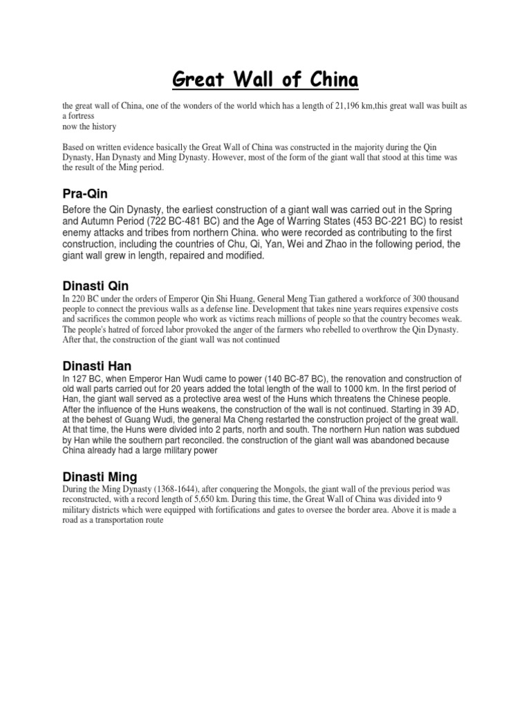 Great Wall of China | PDF | East Asia | Imperial China