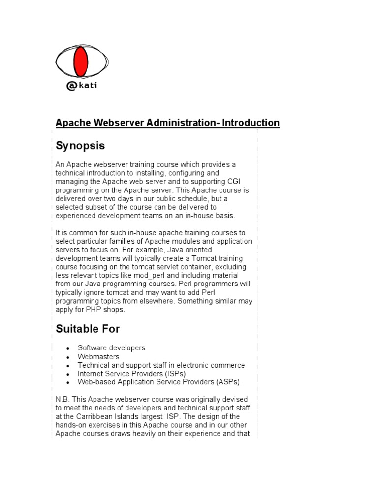 Apache Webserver Administration | PDF | Apache Http Server | Web Server