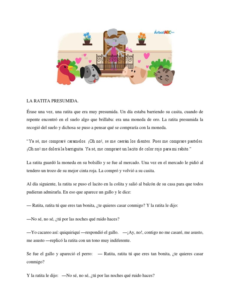 Cuento La Ratita Presumida | PDF | Ocio