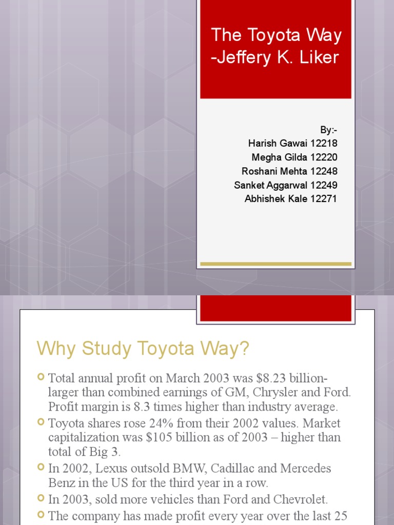Understanding the Toyota Way Principles | PDF | Lean Manufacturing ...