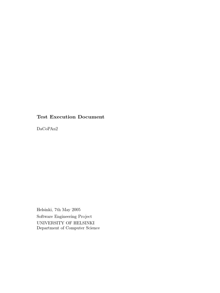 Test Execution Document: Dacopan2 | PDF | Transmission Control Protocol ...