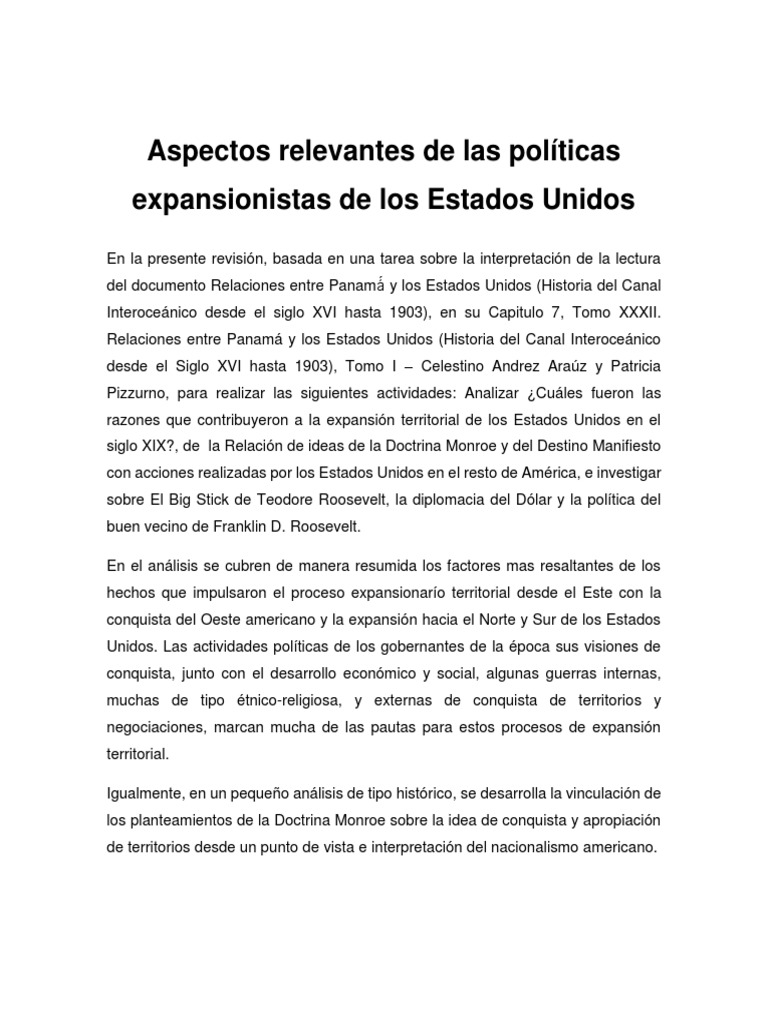 Expansionismo Americano | PDF | Los Estados Unidos | Imperialismo