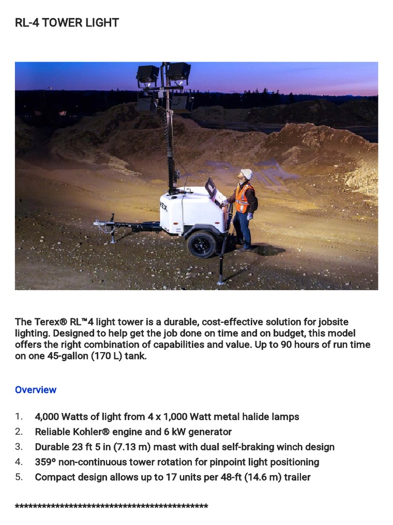Rl4 Tower Lights Options | PDF