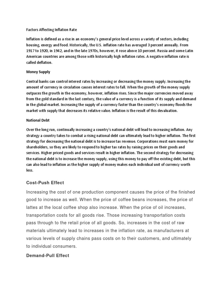 Key Factors Influencing Inflation Rates | PDF | Inflation | Supply And ...