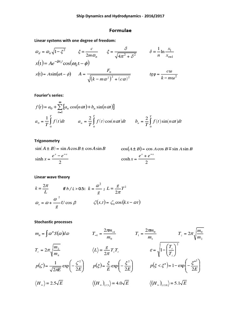 T Cos T: Formulae | PDF | Geometry | Theoretical Physics
