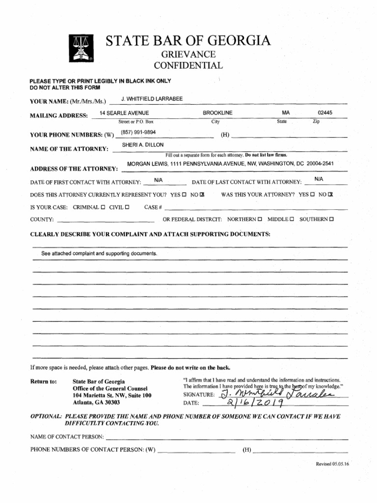 Complaint Against Trump Attorney Sheri Dillon To Georgia State Bar | PDF