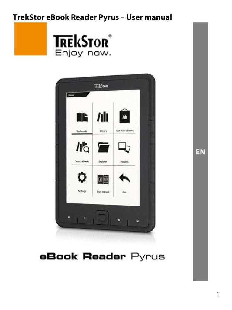 TrekStor Ebook Reader Pyrus Manual V1-10 en 2012-04-26 | PDF | Menu ...