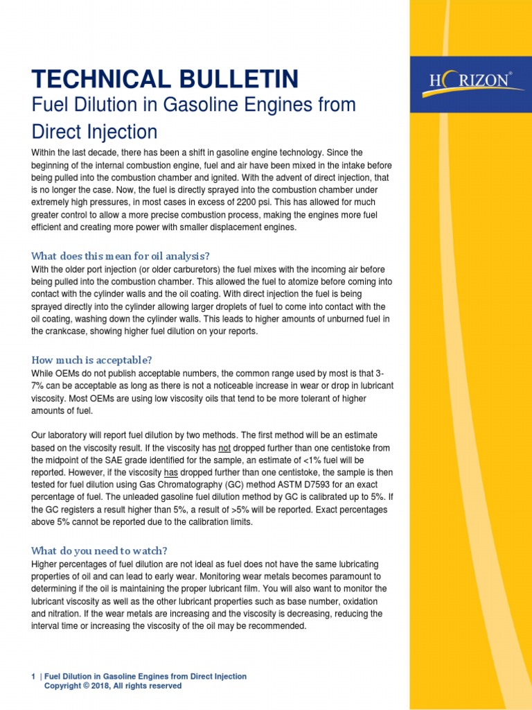 Fuel Dilution in Gasoline Engines From Direct Injection | PDF ...