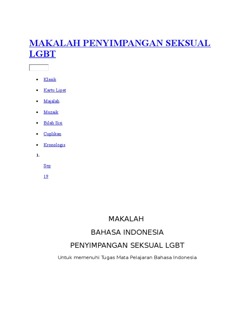 Makalah Penyimpangan Seksual LGBT | PDF