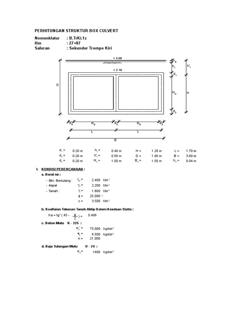 Justifikasi Box Culvert | PDF