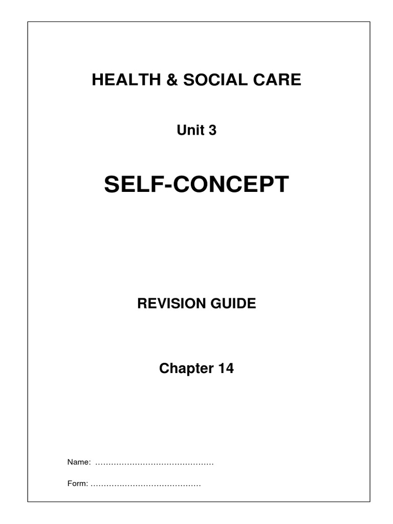 Self Concept Revision Booklet | PDF | Self Concept | Adolescence