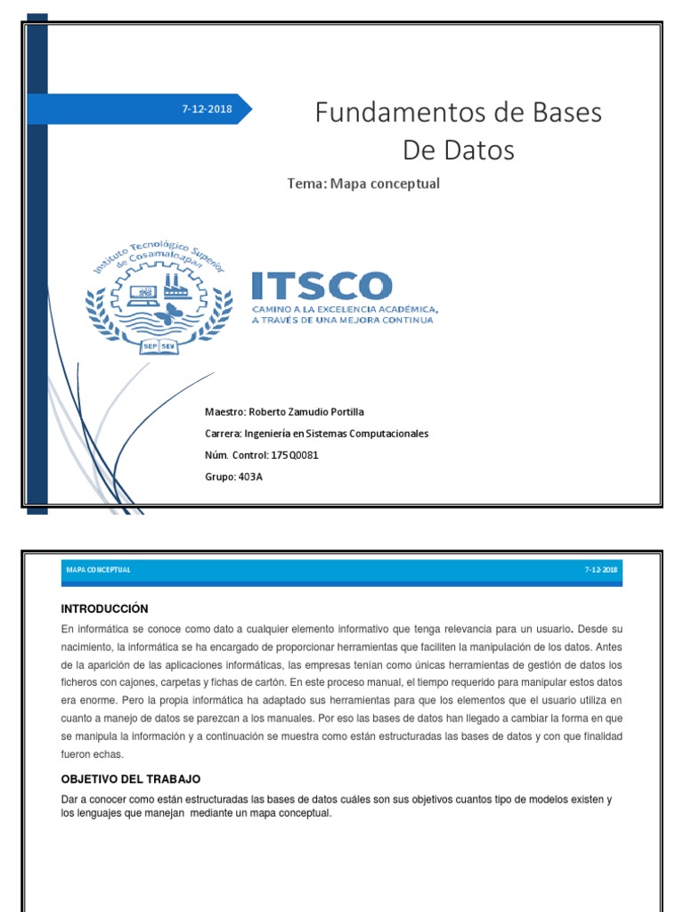 Mapa Conceptual Sobre Las Bases de Datos | PDF | Bases de datos ...