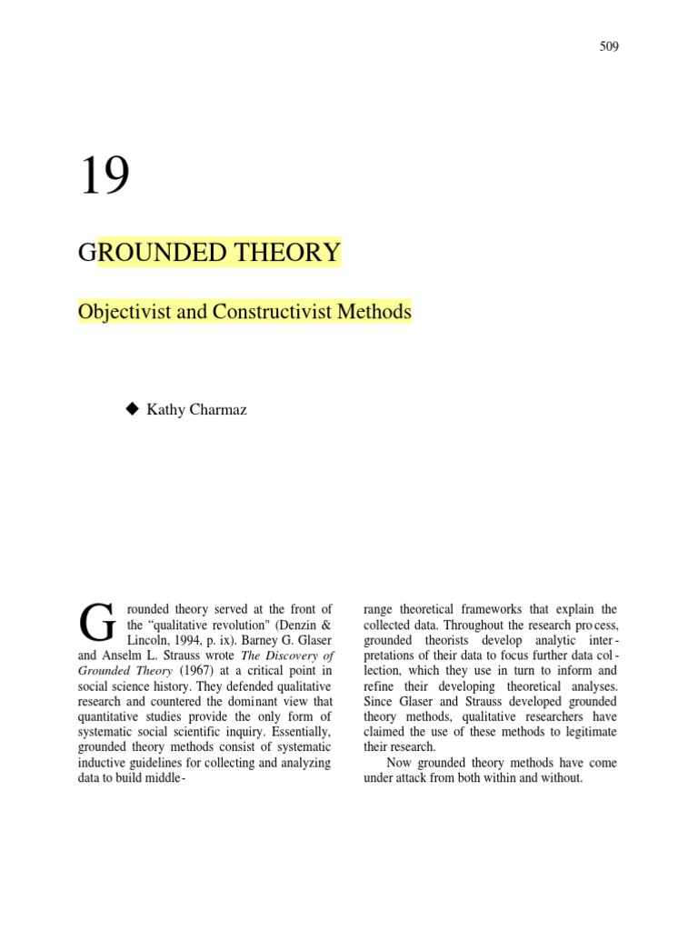 Grounded Theory: Objectivist and Constructivist Methods | PDF ...
