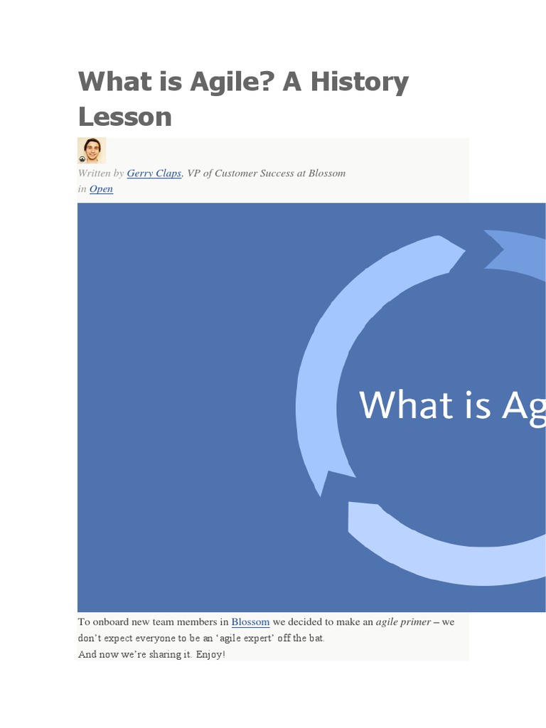 What Is Agile History | PDF | Agile Software Development | Scrum ...