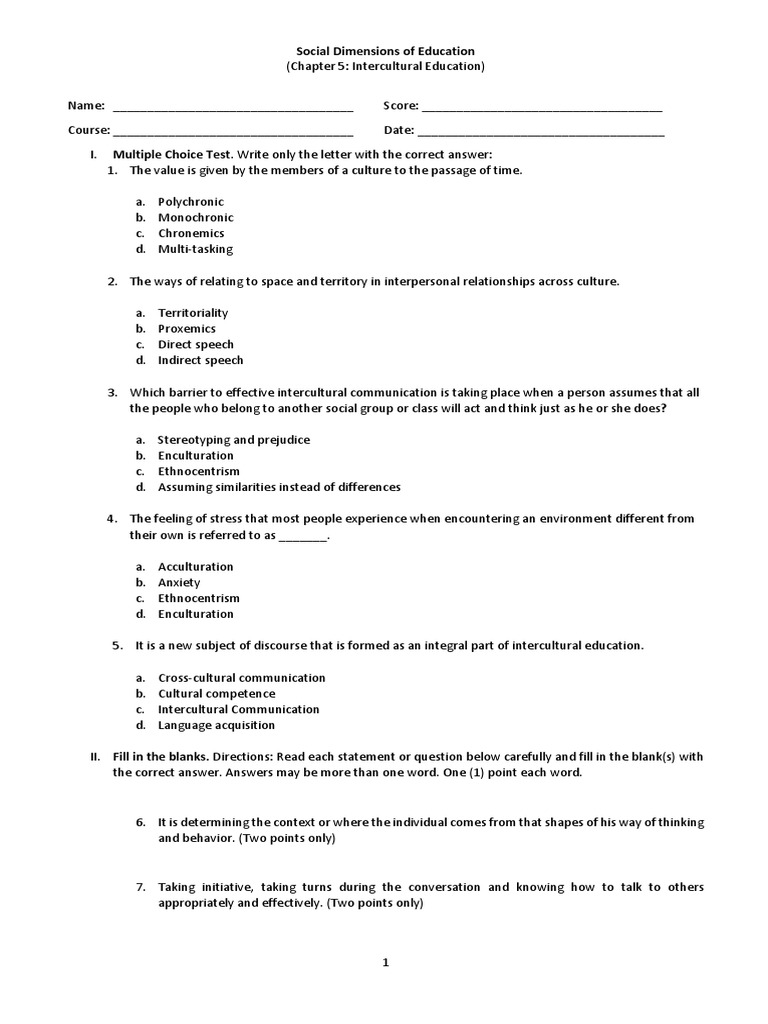 Social Dimensions of Education: Answer: Orientation of Knowledge Page ...