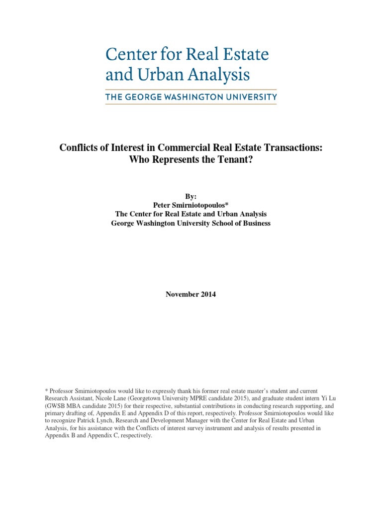Conflicts of Interest in Commercial Real Estate Transactions: Who ...