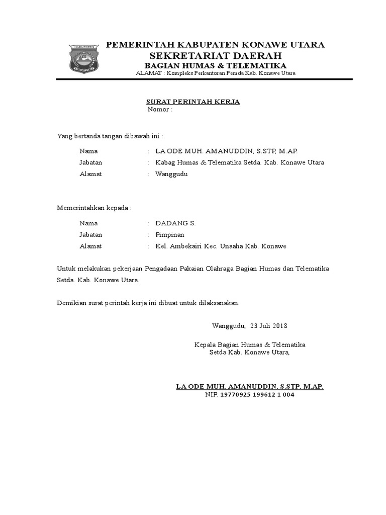 Nota Pesanan Pakaian Humas 2018 | PDF