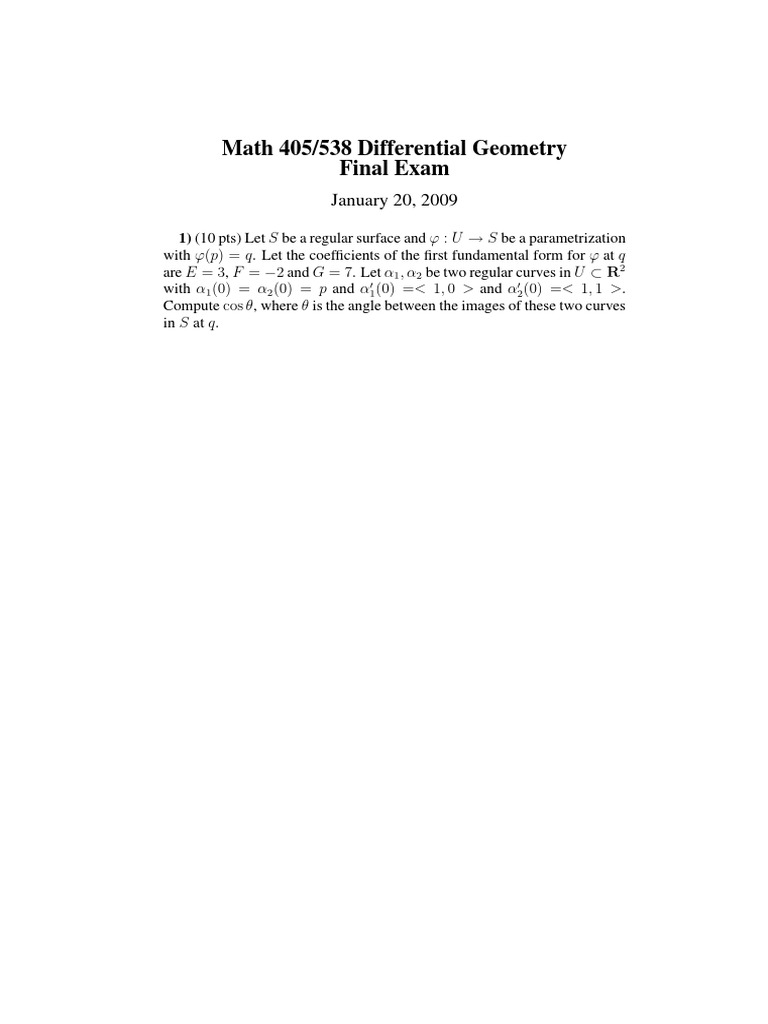 Math 405 Final F08 PDF | PDF