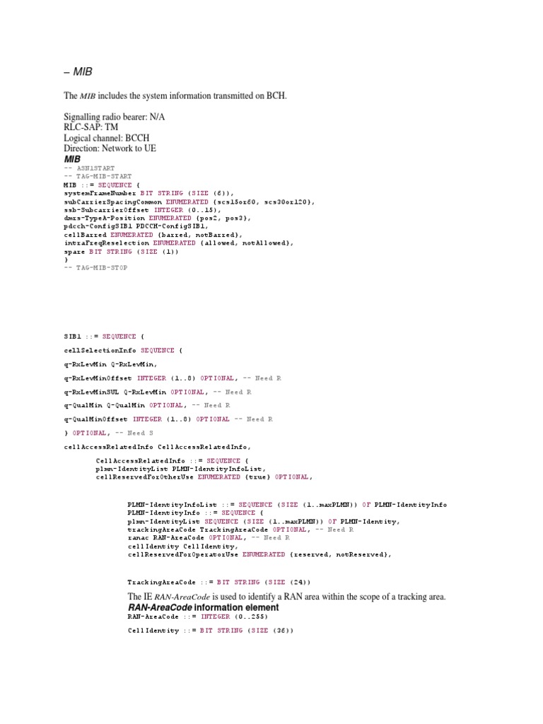 The MIB Includes The System Information Transmitted On BCH. Signalling ...