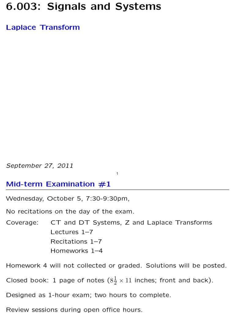 MIT6 003F11 Lec06 PDF | PDF | Laplace Transform | Equations