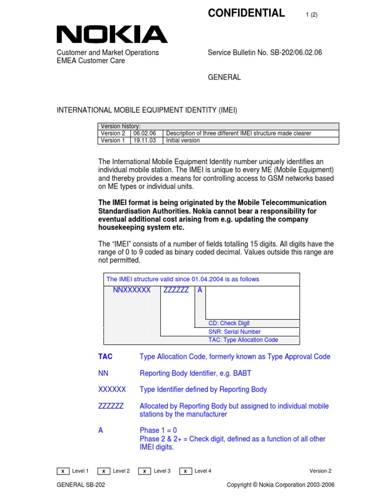International Mobile Equipment Identity (IMEI) Version 2 PDF | PDF ...
