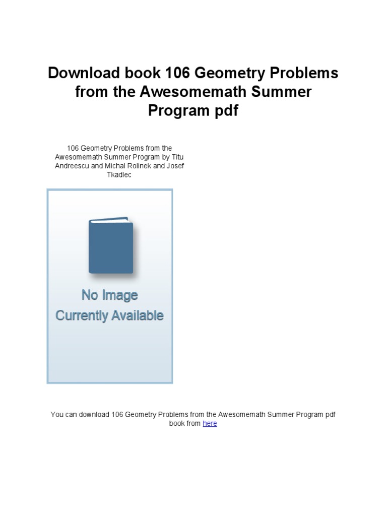 Book 106 Geometry Problems From The Awesomemath Summer Program PDF | PDF