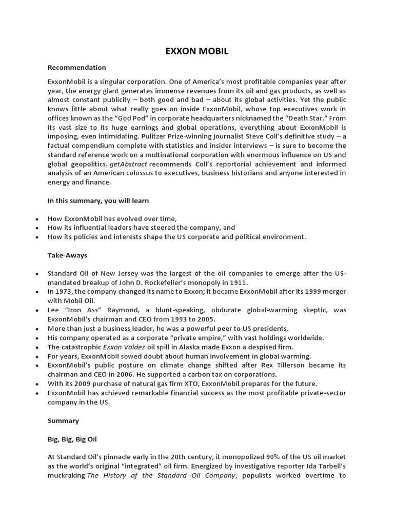 Exxon Mobil | PDF | Exxon Mobil | Global Warming
