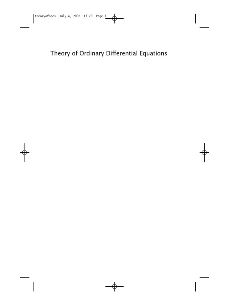 Theory of ODE | PDF | Ordinary Differential Equation | Continuous Function