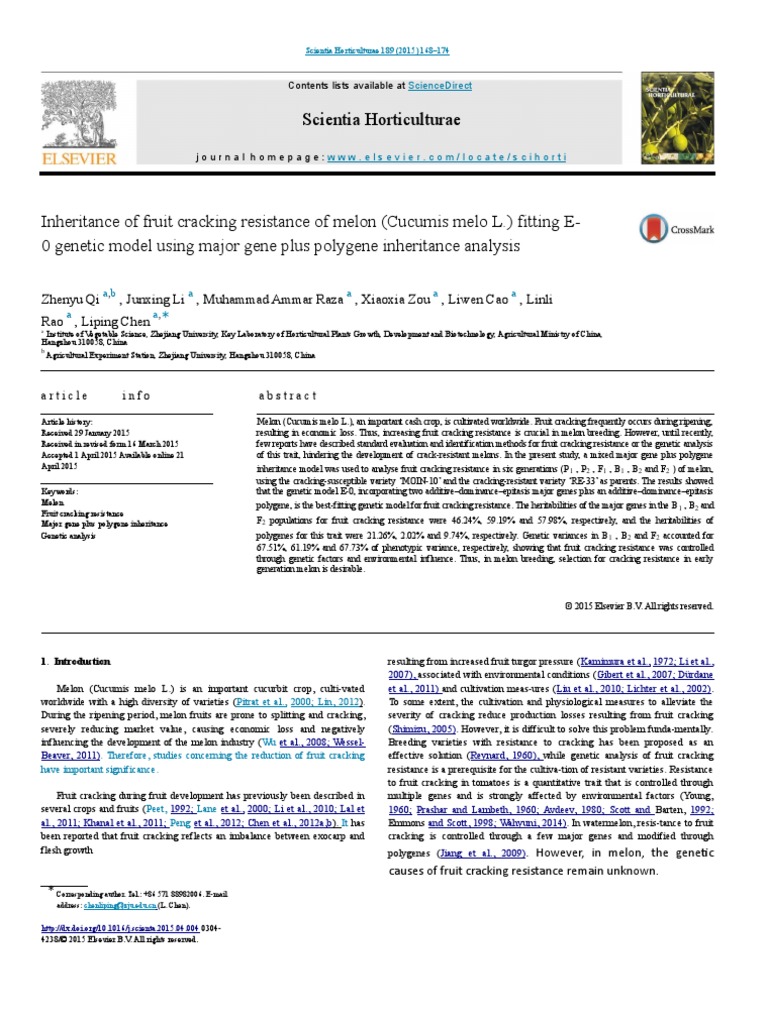Qi 2015 | PDF | Heritability | Plant Breeding