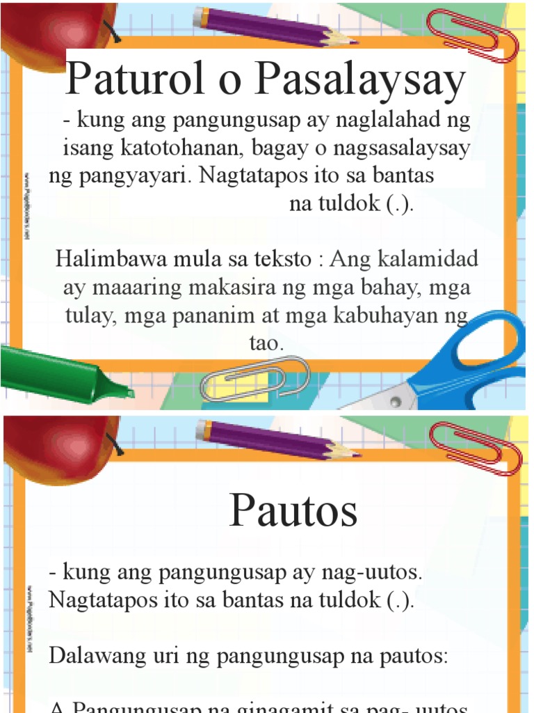 DLP Filipino IV - Uri NG Pangungusap | PDF