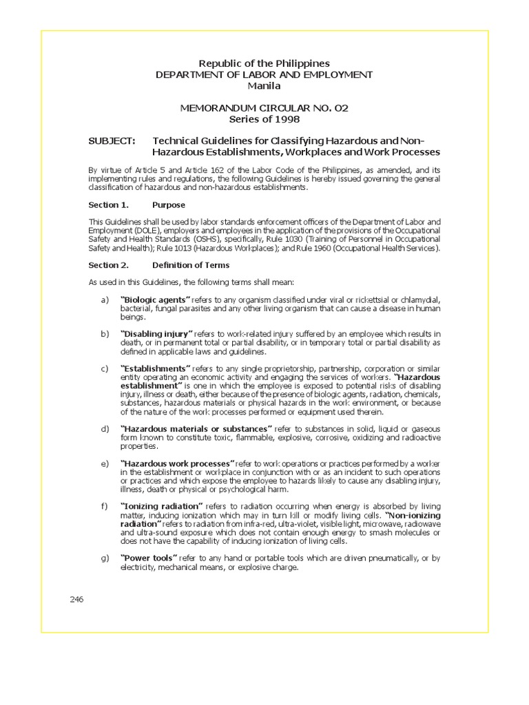 Dole Memo Cir. No. 2 S. 1998 | PDF | Ionizing Radiation | Occupational ...