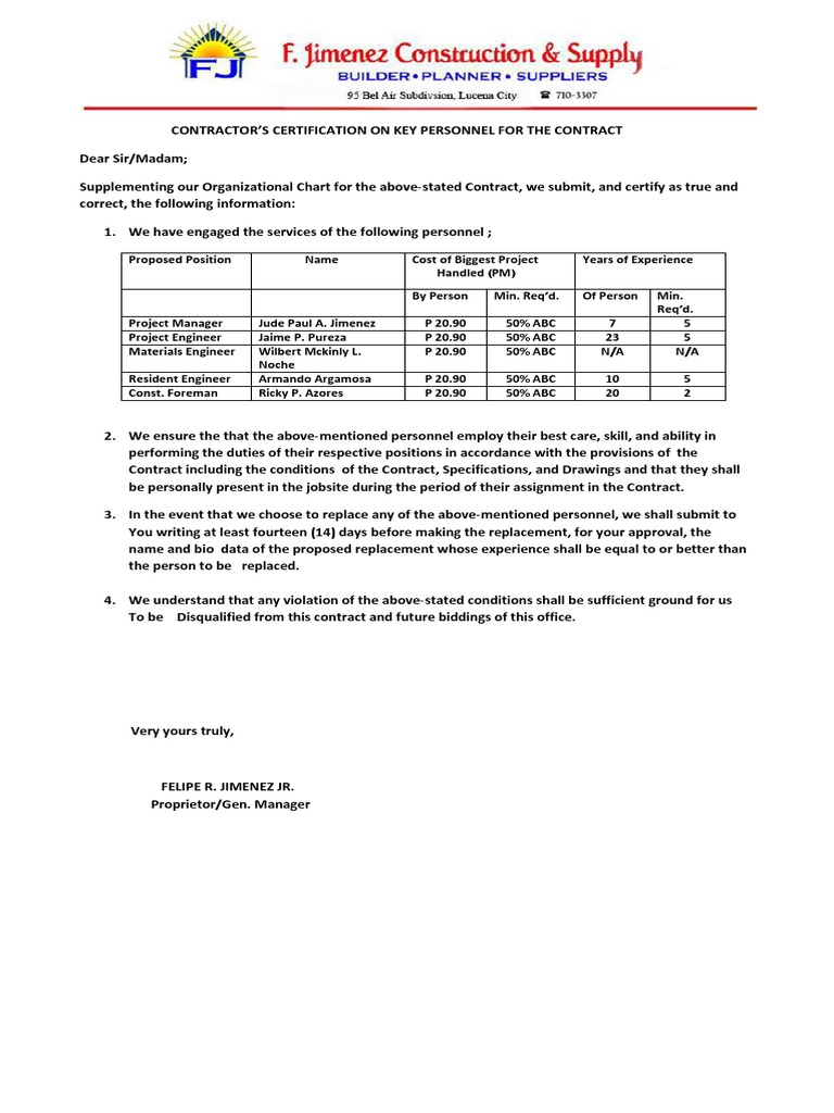 ABC Bridge Contractor Personnel Certification | PDF