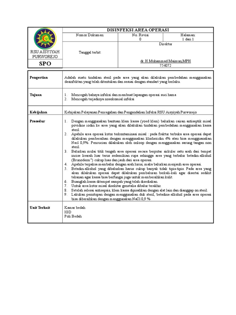81 - Disinfeksi Area Operasi | PDF