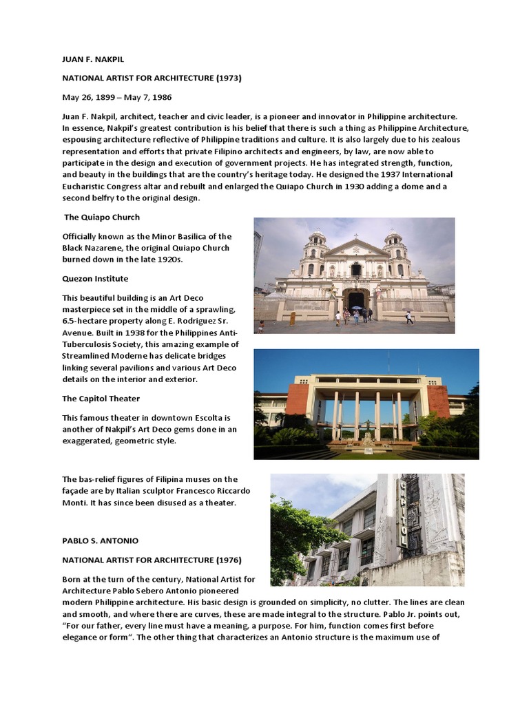 5 Filipino Architects | PDF | Manila | Philippines