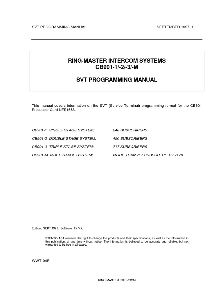 SVT Programming Manual - tx57 | PDF | Computer Terminal | Command Line Interface