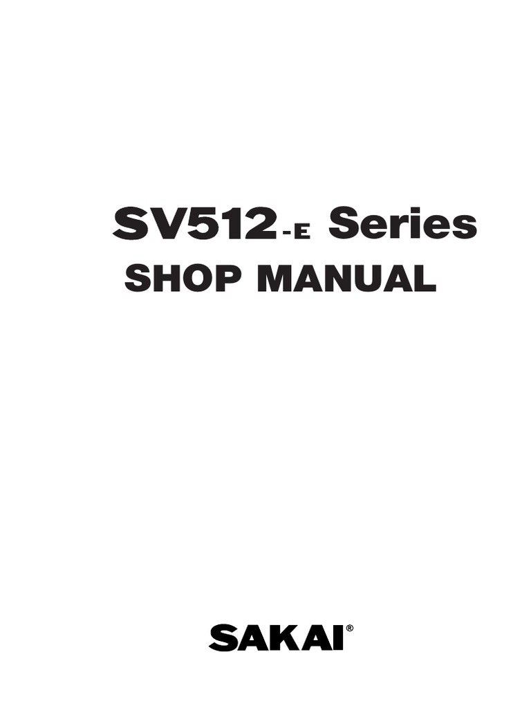 SV512-E Series Service Manual | PDF | Pump | Propulsion