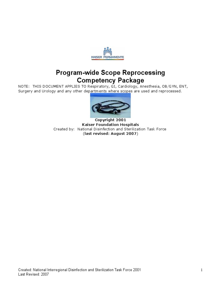 2007 Scope Reprocessing Competency Package | PDF | Sterilization ...