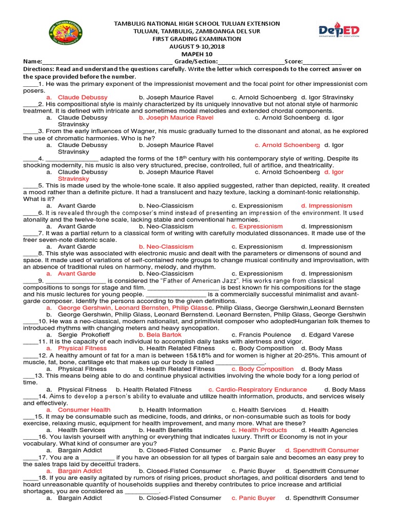 Mapeh 10 | PDF | Physical Fitness