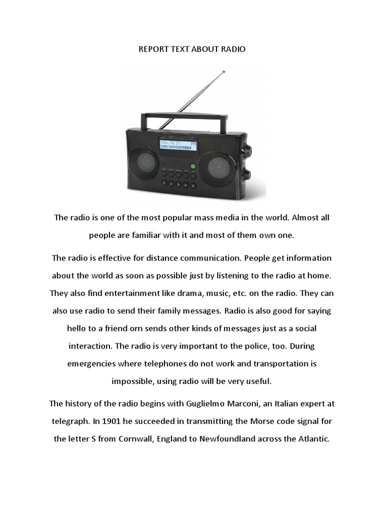 Report on the Importance of Radio | PDF