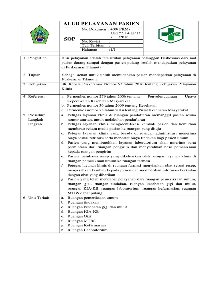 SOP Alur Pelayanan Pasien | PDF