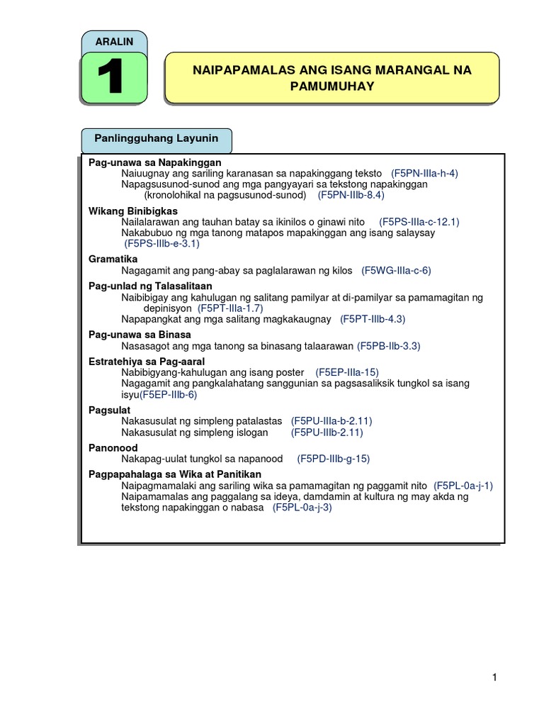 Filipino 5 3rd Grading Module Final 2016