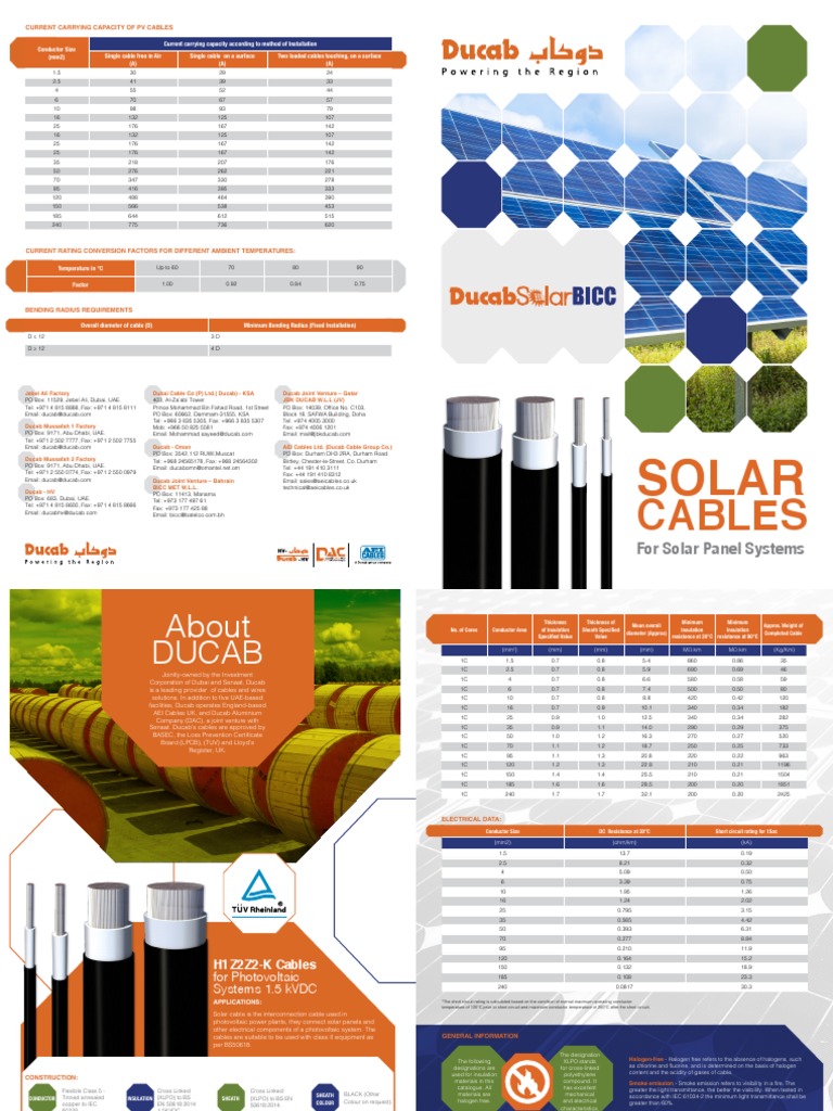 Ducab Solar Cable | PDF | Electricity | Electromagnetism