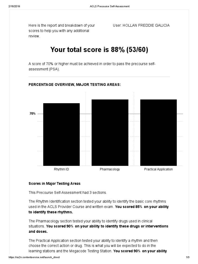 ACLS Precourse Self-Assessment | PDF | Internal Medicine | Heart