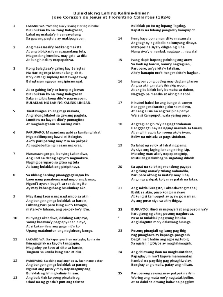 Dokumen - Tips Bulaklak NG Lahing Kalinis Linisan Nina Jose Corazon de ...