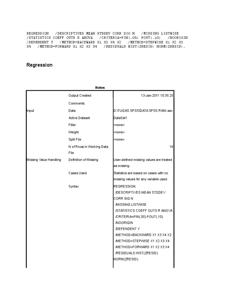 Spss | PDF | Errors And Residuals | Dependent And Independent Variables